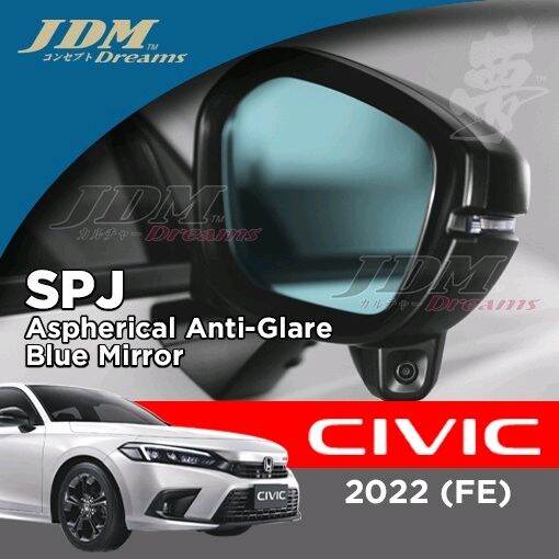 [SPJ] Honda Civic FE 2022 Anti-Glare Blue Side Mirror Replacement Lens ...
