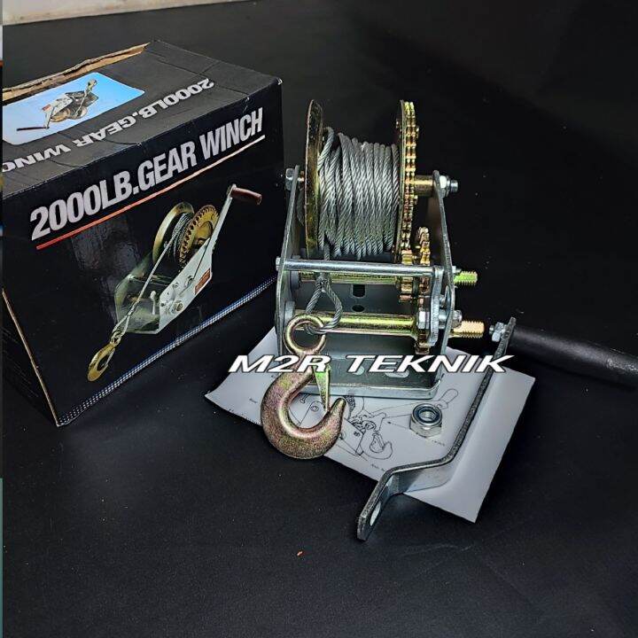 Katrol Krekan manual 2 Gear Winch 1 ton Hand Winch 2000 lbs | Lazada ...