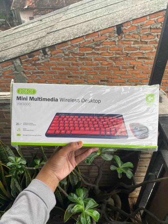 Keyboard ROBOT KM3000 wireless plus mouse combo | Lazada Indonesia