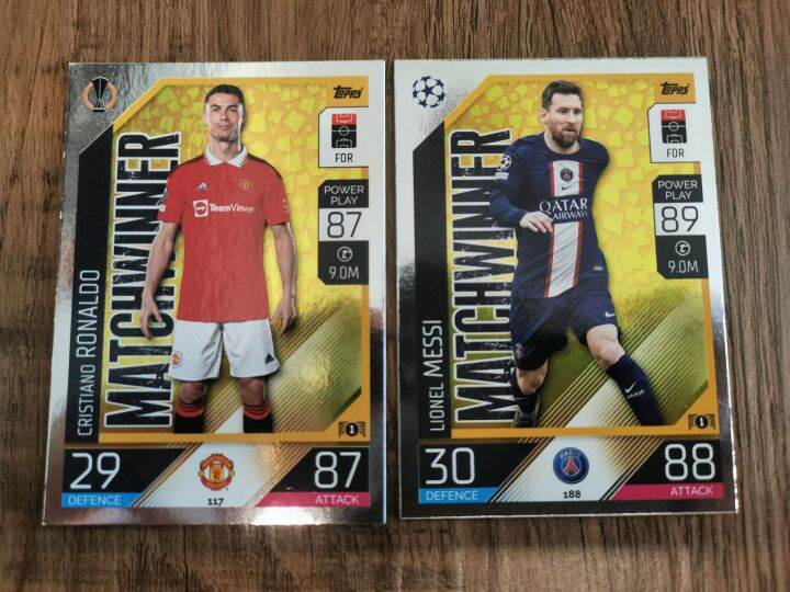 Topps Match Attax UCL 2022/23 Cristiano Ronaldo & Lionel Messi Match ...