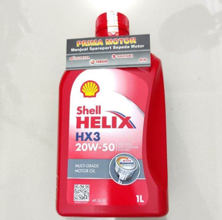 OLI SHELL HELIX HX3 4T 20W-50 1L | Lazada Indonesia