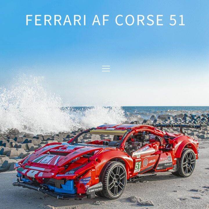 Lego Compatible Technic Ferrari 488 GTE Building Blocks Cars Toys for ...