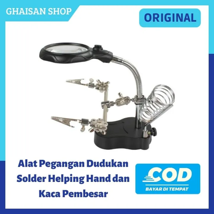 ORIGINAL Alat Pegangan Dudukan Solder Helping Hand dan Kaca Pembesar ...