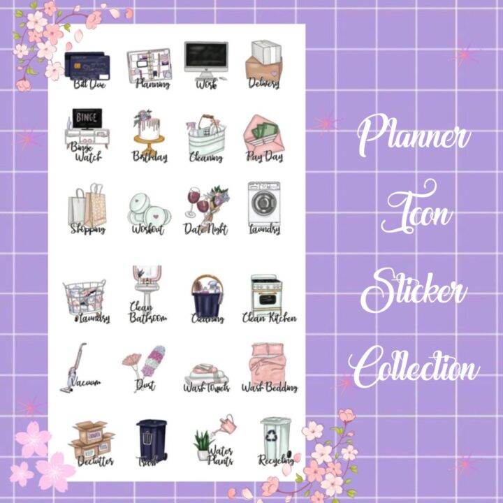12pcs Planner Icon Sticker Collection Die-cut Sticker Pack | Lazada PH