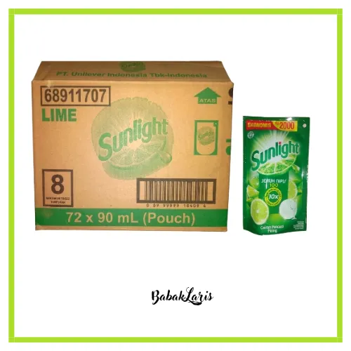 Sunlight Jeruk Nipis 90 ml 1 Dus (isi 72 Pcs) Sabun Pencuci Piring ...