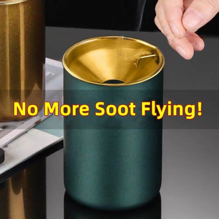 Stainless Steel Ashtray Windproof Ash Tray with Cover Ash Holder Buckle ...