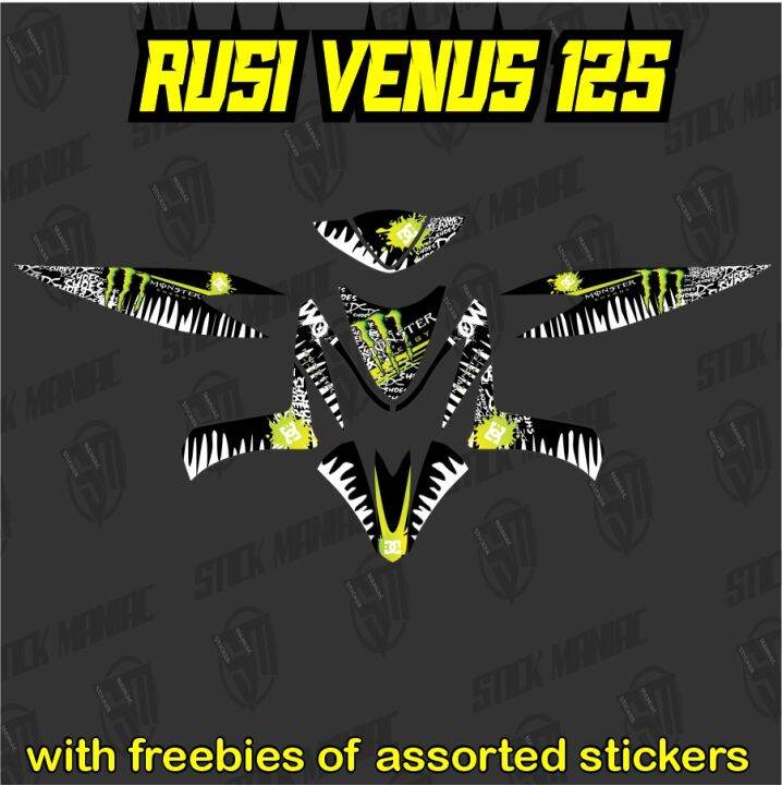 Rusi Venus 125 decals sticker, Laminated | Lazada PH