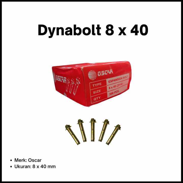 Baut Dynabolt 8 x 40 mm 1 dus isi 300 pcs /Dinabolt/Dinabol/Dinabold ...