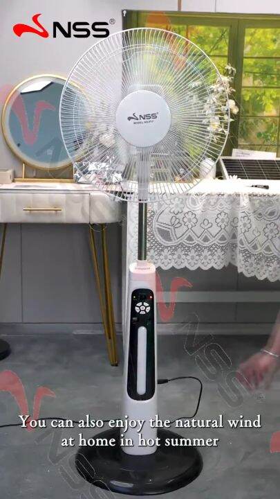 【Free Solar Panel and Bulb】16 Inches Solar Desk Fan 16" Solar Electric ...