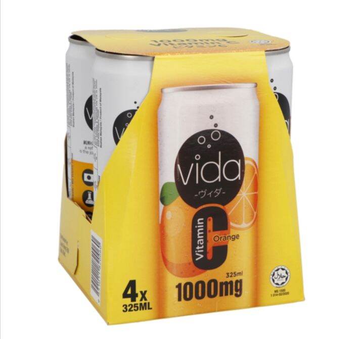 VIDA C Orange Tin Pack 325ml x 4 | Lazada