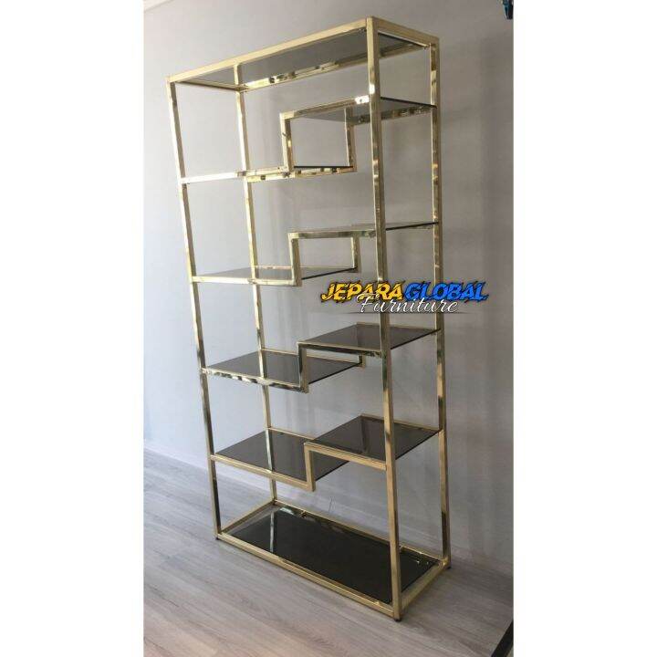 Rak Lemari Hias Stainless steel berundak (lemari pajangan,lemari jati ...