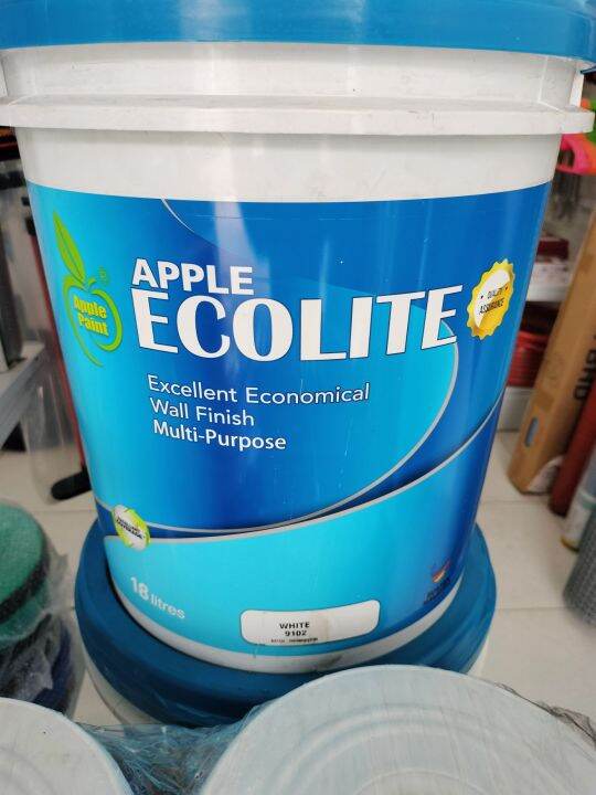 Apple Paint 18L 9102 White Ecolite Paint/Cat Putih | Lazada