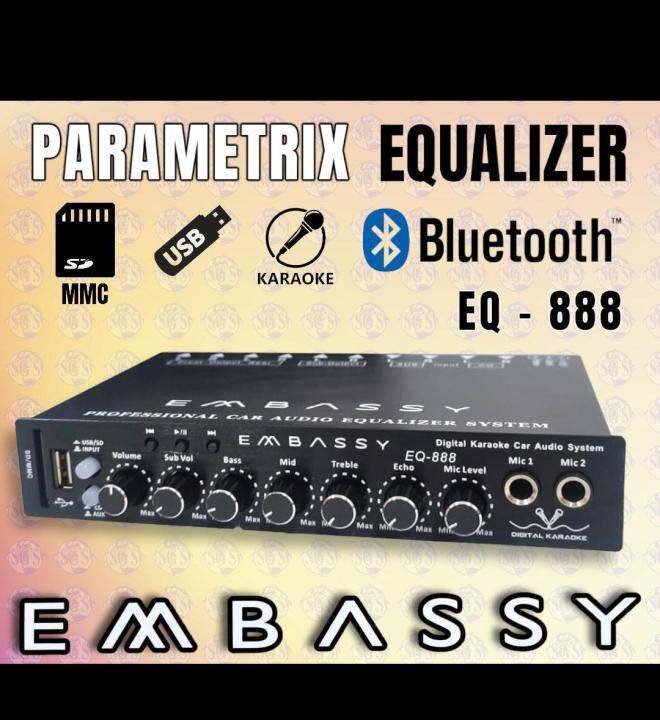 Parametrik Equalizer Plus Usb Mp3 Bluetooth Pre Amp Embassy EQ 888 | Lazada Indonesia