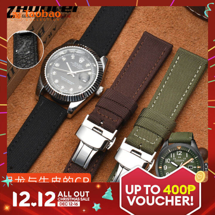 Double Click Folding Clasps Nylon Watchband S Citizen Seiko Luminox ...