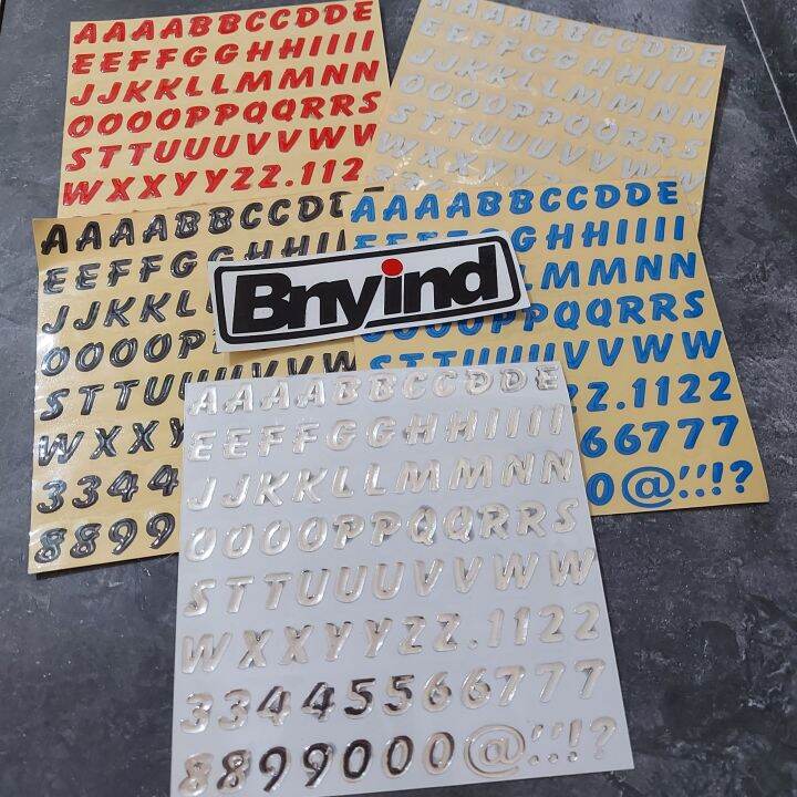 STICKER EMBLEM HURUF ABJAD ANGKA TIMBUL | Lazada Indonesia