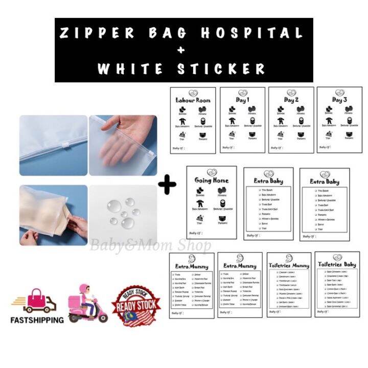 Set Bajet 20x28cm/Plastik Hospital Maternity Ziplock Beg Packing Barang ...