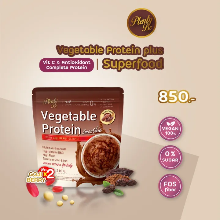 Plenty Be โปรตีนพืชพลัส ( Rich Cocao Flavor ) Protein Smoothie Plus Superfood เพลนท์ตี้ บี ...