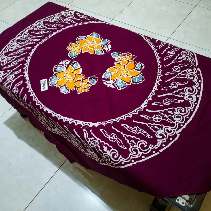 TAPLAK MEJA BATIK CAP BUNDAR JADUL KANTOR SEKOLAH GURU TERAS TAMU DLL ...