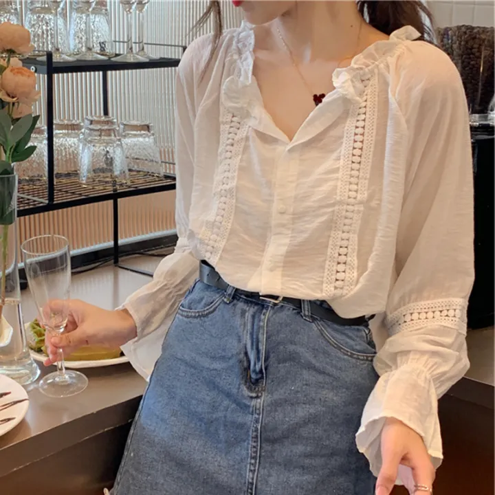 เสื้อ RunLi เสื้อเชิ้ตแขนยาวผู้หญิง2022ฤดูใบไม้ร่วงแฟชั่นใหม่ที่เรียบ ...