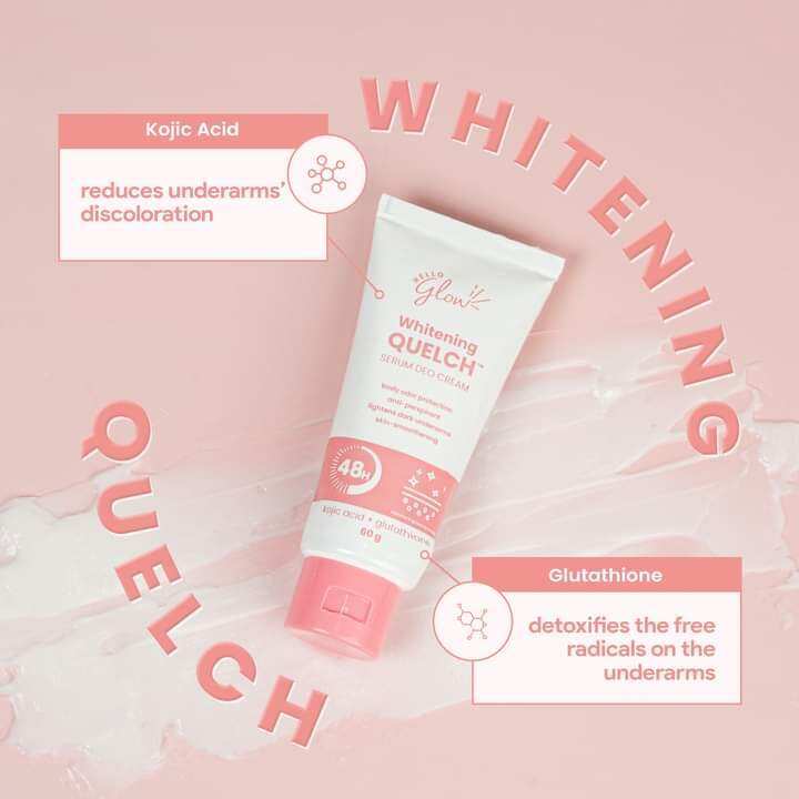 Hello Glow WHITENING QUELCH Serum Deo Cream 60g (Kojic Acid ...