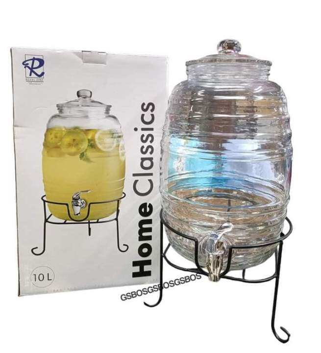 GLASS JUICER DISPENSER 10 LITERS CAPACITY WITH STAND | Lazada PH