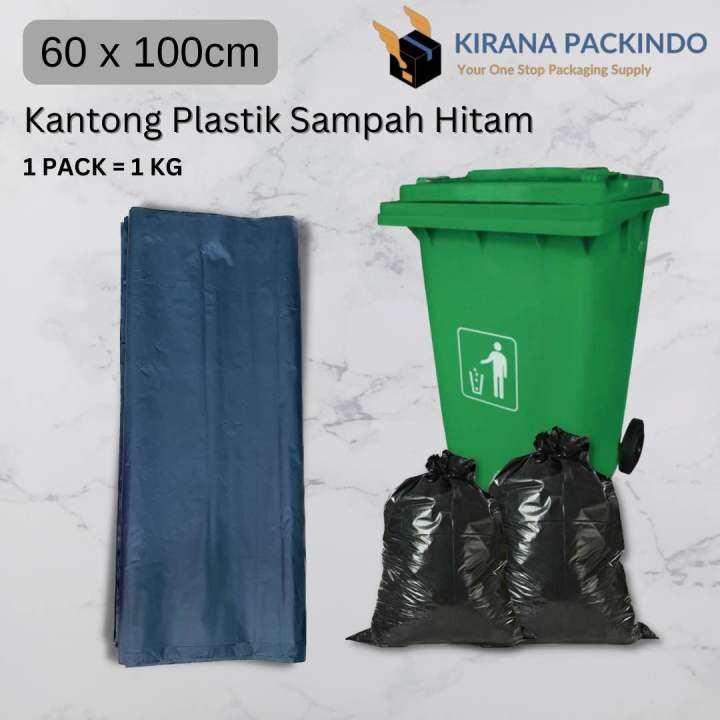 Kantong Plastik Sampah Hitam Jumbo Besar Berat 1kg Ukuran 60 x 100cm / 80 x 100cm / 90 x 120cm ...