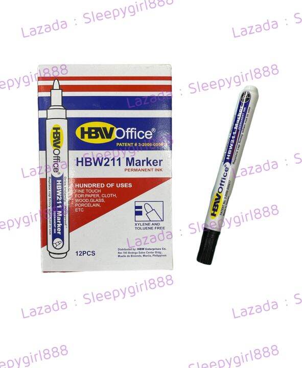 HBW permanent marker 12 pieces (black only) | Lazada PH