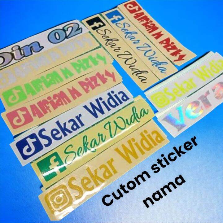 Cutting Sticker nama custom , sticker holo , stiker reflektive custom ...