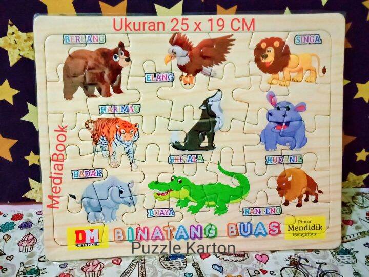 Puzzle / Puzel / Pazel Karton Edukasi Dan Menghibur Binatang Buas ...