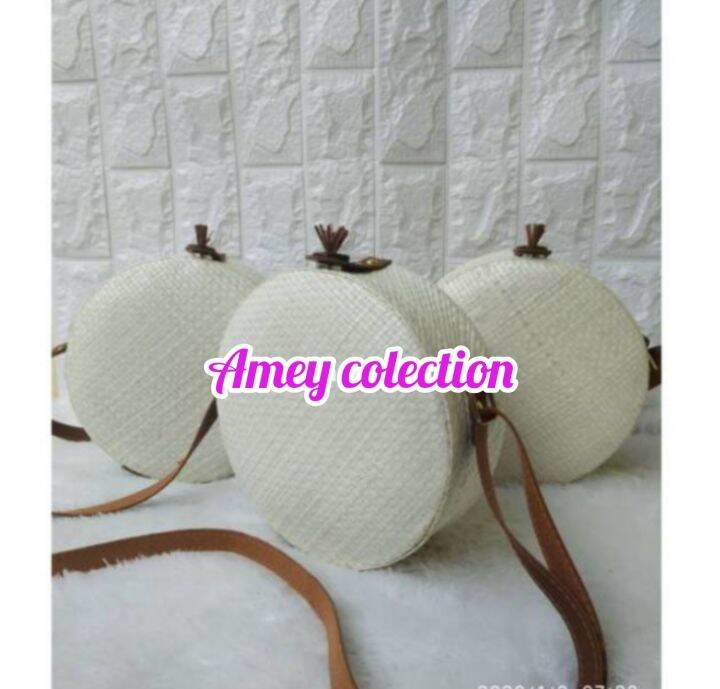 tas bulat anyaman pandan etnik/ | Lazada Indonesia