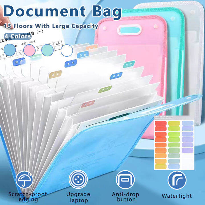 Vertical Hand-held Organ Bag 13 Layer Test Paper Organizer A4 Large ...