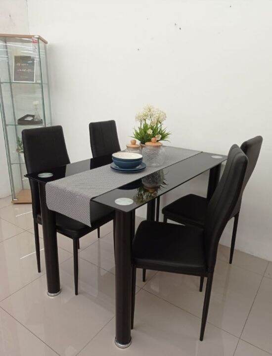 meja makan informa minka meja makan kaca tampered glass | Lazada Indonesia