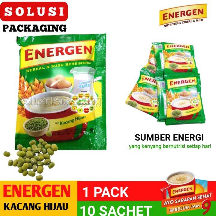 Energen Kacang Hijau 35gram (10 sachet) sereal susu sarapan 1 Renceng isi 10 | Lazada Indonesia
