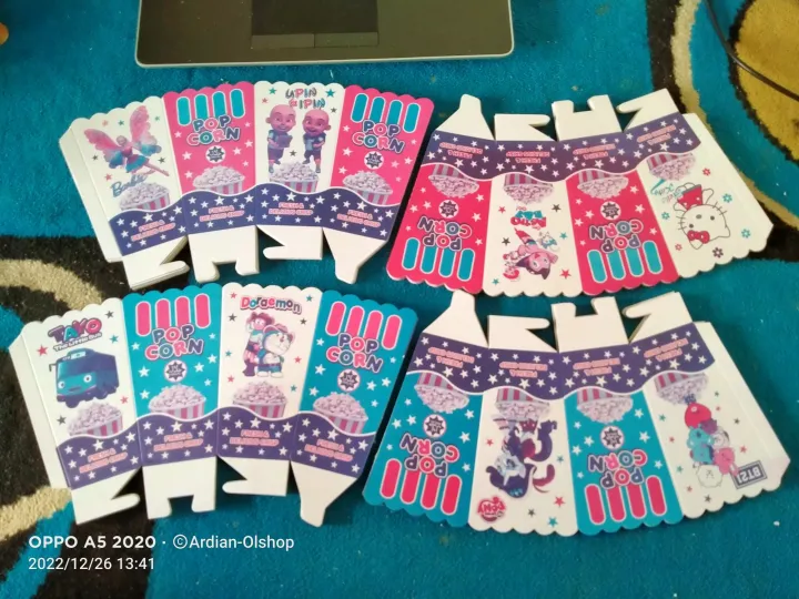 UKURAN 14x8 Kotak kemasan bungkus popcorn | Wadah Popcorn | Tempat ...