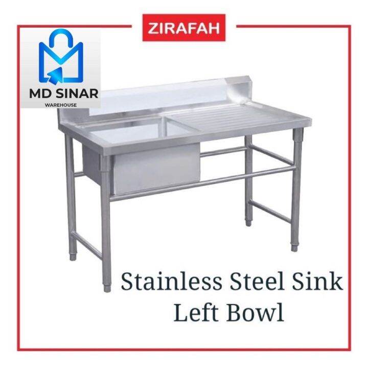 MD SINAR Zirafah Stainless Steel Single Bowl Sink With Drainboard ...