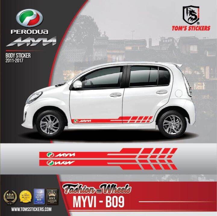 👍👍 PERODUA MYVI CAR BODY STICKER SET MYVI - B09 | Lazada