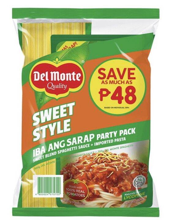 Del Monte Sweet Style Spaghetti Sauce 900g with Spaghetti Pasta Noodles ...