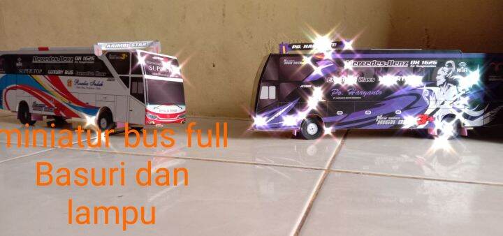 miniatur bus full Basuri dan lampu | Lazada Indonesia