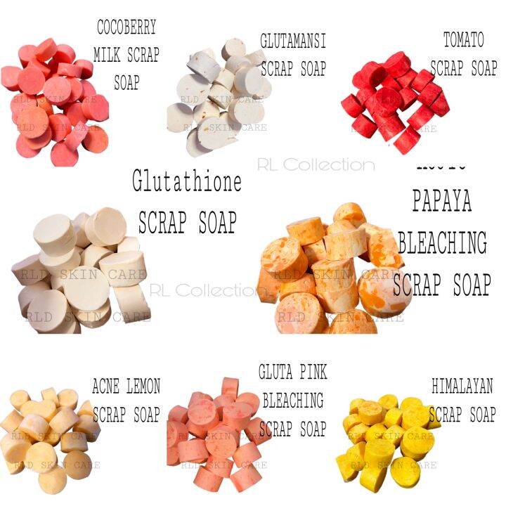 Scrap Soap Different Variant Glutamansi Tomato Kojic Himalayan Acne ...