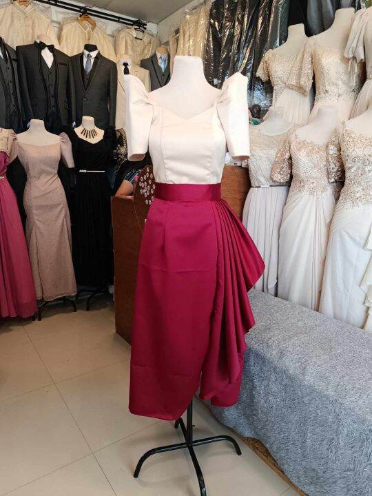 Filipiniana Dress blouse skirt "PRE ORDER" | Lazada PH