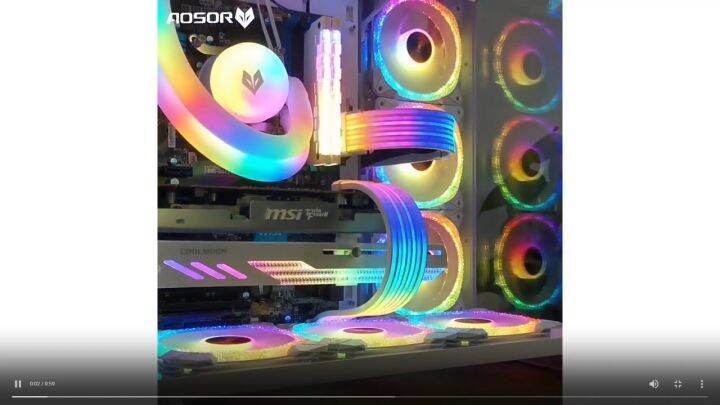 ครอบสายไฟ8P/24P LED 5V ARGB AOSOR AL300 ครอบแต่งสายไฟดัดงอได้, ครอบสายไฟการ์ดจอ, ครอบสายไฟเมน ...