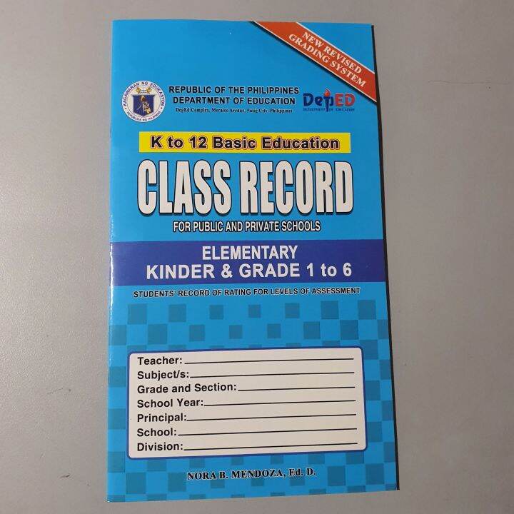 K to 12 Basic Education Class Record Elementary & Grade q to 6 | Lazada PH