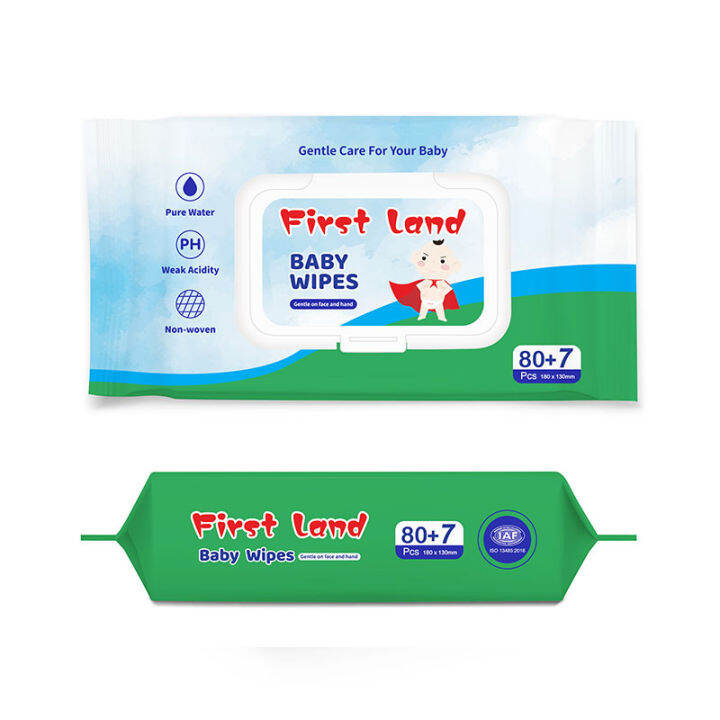 87pcs First Land Baby Wipes For Newborn Baby 99% Water Hypoallergenic ...