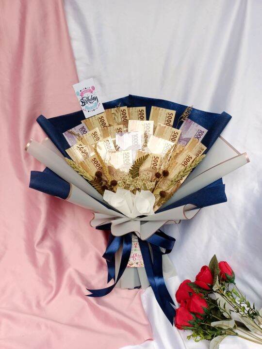 20 LEMBAR BUKET UANG KOSONG ISI SENDIRI BUNGA RUSTIC | Lazada Indonesia