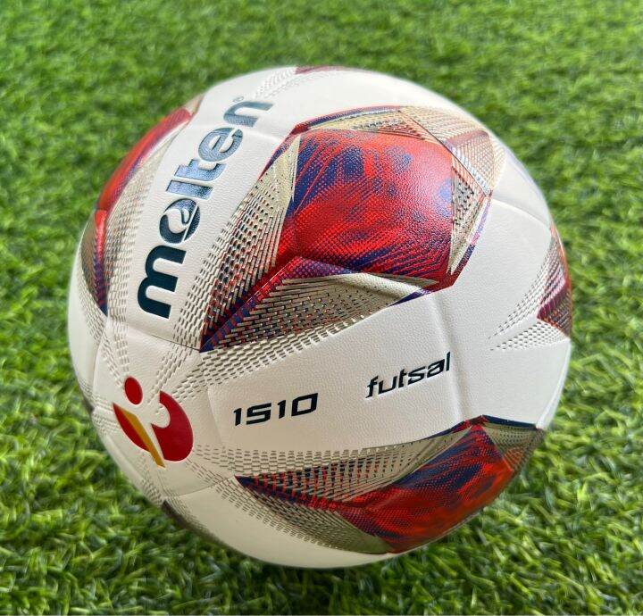 ฟุตซอลหนังพีวีซี (PVC) หนังอัด กันน้ำ สีขาวแดง/ Futsal Molten F9A1510 ...