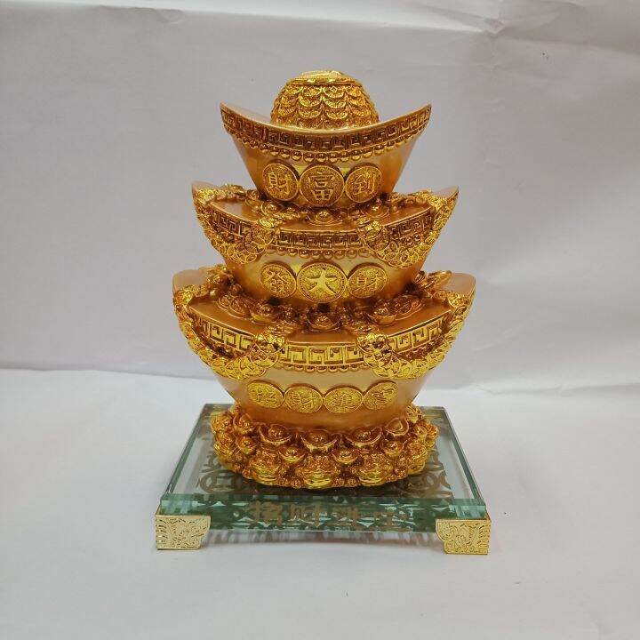 Fengshui Gold Bars Figurine Fensghui Gold Ingots Lucky Charm Display ...