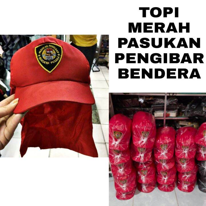Topi PASKIBRA pasukan pengibar bendera / topi latihan paskibra / topi ...