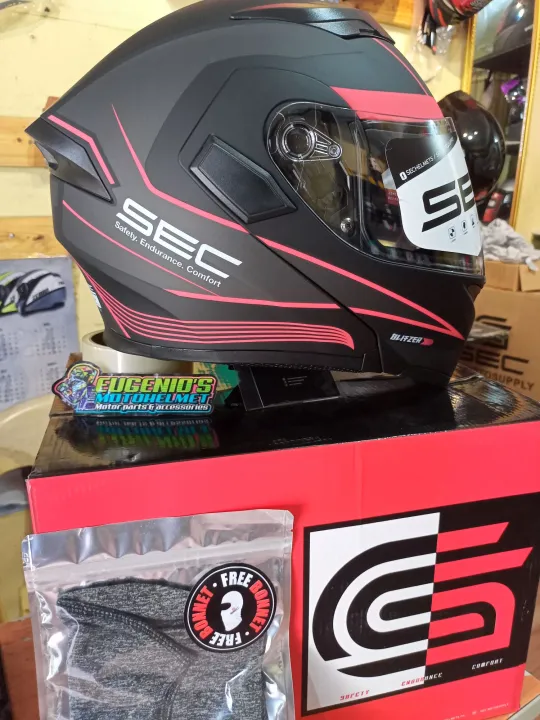 Sec Modular Full Face Helmet Dual Visor Blitzer With free Bonet | Lazada PH