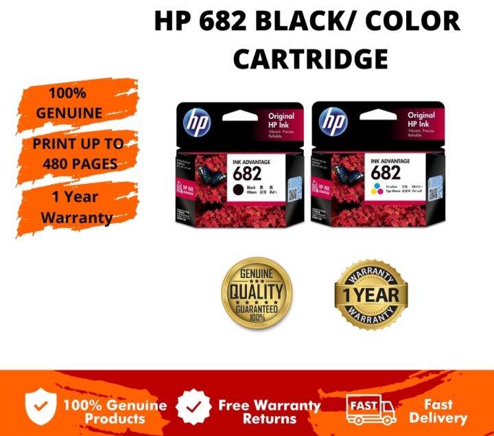 HP 682 Black/ Color Original Ink Cartridge | Lazada