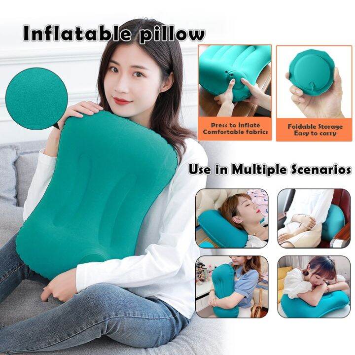Inflatable Travel Pillow Press Type Inflatable Pillow Multifunction ...